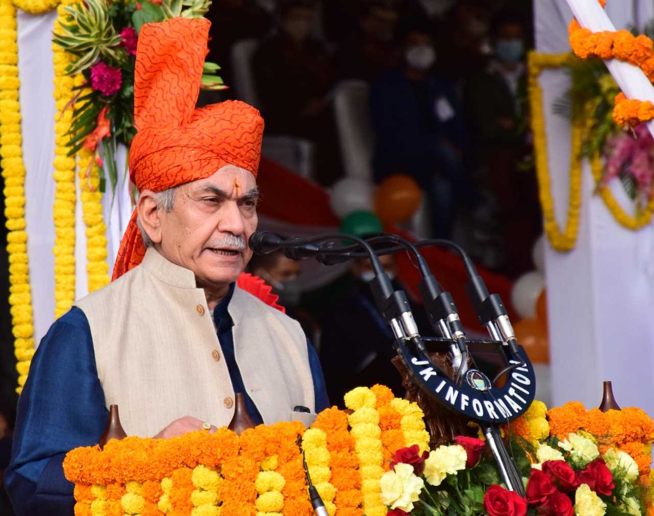 Republic Day Celebrations-2022: Lt Governor Manoj Sinha hoists National ...